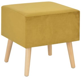 Noční stolek - hořčicový - samet | 40x35x40 cm