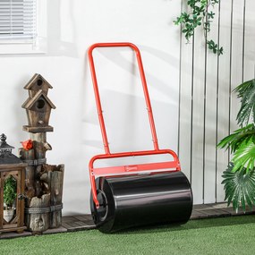 Válec na trávník Outsunny 50 cm široký, zahradní válec plnitelný 38 l vody/ 62 kg písku, ruční válec s rukojetí ve tvaru U, ocelový válec na trávník,…