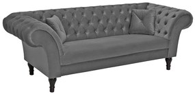 Designová sedačka Rubby Chesterfield II 225 cm stříbrno-šedá