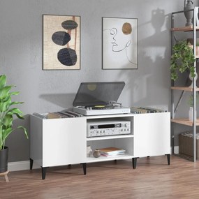 Skříňka Na Lp Desky Lesklá Bílá 121X38X48 Cm Kompozitní Dřevo