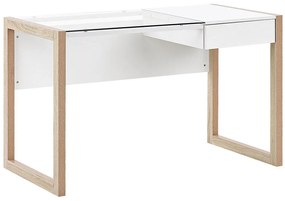 Psací stůl světlé dřevo/bílý JENKS Beliani