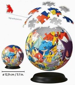 RAVENSBURGER Puzzleball 3D Pokeball skládačka 72 dílků Pokémon 2411785