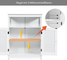 Costway Koupelnová skříňka Dřevěná koupelnová skříňka do koupelny 60