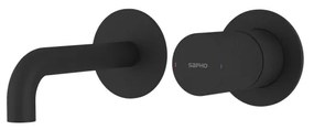 Sapho Sapho, ULTRATAP 2-prvková podomítková umyvadlová baterie, hubice 16cm, černá mat, UT118TB