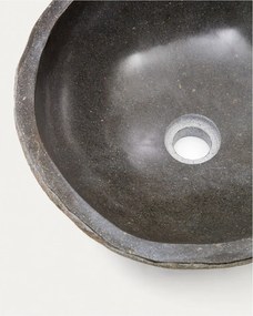 Šedé kamenné kulaté umyvadlo ø 40 cm Tetsu – Kave Home