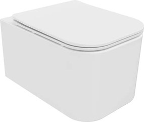 Mexen Elis závěsné wc Rimless s toaletním Slim sedátkem z duroplastu, 52 x 34,5 cm, bílá - 30910600