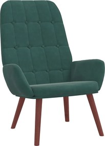 Relaxační křeslo s podnožkou tmavě zelené samet 3315140