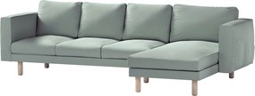 Potah na pohovku IKEA Norsborg 4-místná se šezlongem barva zelená látka pletený vzor