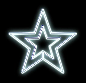 Easy Fix 2D LED světelná hvězda VII., Ø 80 cm, ledově bílá, závěsná, hliník