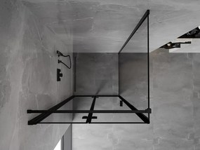 Mexen Mist-F T, 1-křídlý ​​skládací sprchový kout levý 70 x 70 cm, čiré sklo-černý rám, 8A6T-070-070-70-70-L