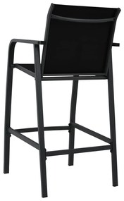 Zahradní barové židle 4 ks černé textilen - Default Title