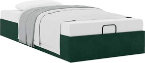 Osmanský rám postele bez matrace tmavě zelené 90x190 cm samet 3310934