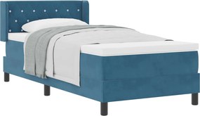 Postel s boxspringem s čelo Tmavě modrá 200 x 90 cm samet 3341400