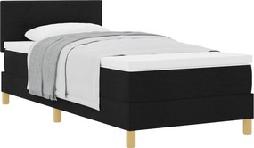 Postel s boxspringem s polštářem Černá 90 x 190 cm textil 3338883