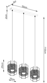 Sollux SL.1301 - Lustr na lanku GIZUR 3xE27/15W/230V
