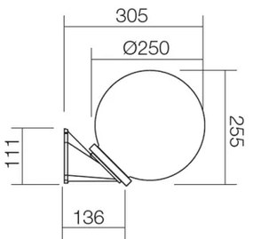 Redo 9873 - Venkovní nástěnné svítidlo SFERA 1xE27/42W/230V IP44 bílá