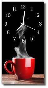 Skleněné hodiny vertikální Kuchyňský hrnek z červeného čaje