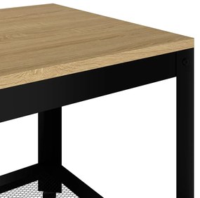 Konferenční stolek světle hnědý a černý 90x45x45cm MDF a železo