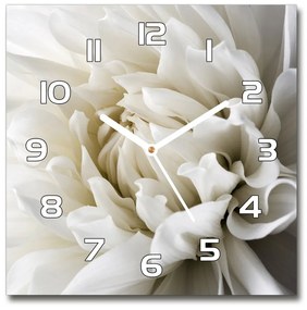 Wallmuralia Skleněné hodiny čtverec Bílá dálie 30x30 cm