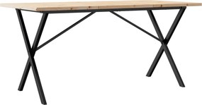 Jídelní stůl s X rámem 160 x 80 x 75,5 cm borové dřevo a ocel 3282765