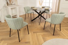 Designová jídelní židle Bayram zeleno-růžová