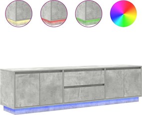 TV skříňka s LED osvětlením betonově šedá 193,5x41x50 cm 3328438