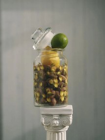 Sinsay - Glass food container with lid and lemon print - clear