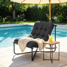 Lounge chair Outdoor Ergonomická zahradní židle s polštářem šetrným k pokožce Široký sedák Ocelový rám Tmavě šedá barva