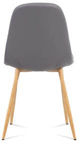 AUTRONIC Jídelní židle, šedá látka-ekokůže, kov dub