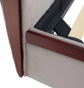 Postel s roštem, 180x200, šedohnědá Taupe Velvet látka, BARETO Kondela 0000402151