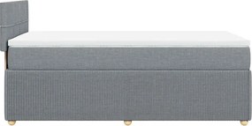 Box spring postel s matrací světle šedá 90x190 cm textil 3287311