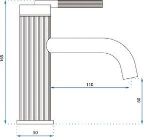 Rea Argon, umyvadlová baterie h-165, zlatá lesklá, REA-B7800