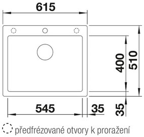 Blanco Pleon 6 InFino Granitový dřez bez odkapu, 61,5x51cm, černá, 525953