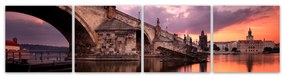 Malvis ® Obraz Pražský most Velikost (šířka x výška): čtyřdílné panorama - 120x30 cm