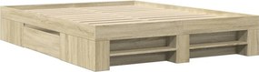 Rám postele bez matrace dub sonoma 160x200 cm kompozitní dřevo 3295459