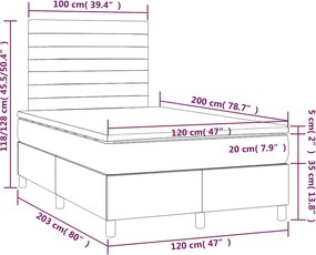 Box spring postel s matrací tmavě zelená 120 x 200 cm samet 3143076