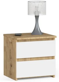 Noční stolek CL2 - dub artisan/bílá