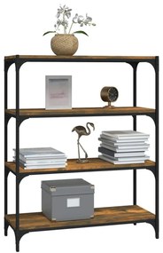 Petromila Knihovna kouřový dub 80x33x100 cm kompozitní dřevo a ocel