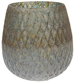 Barevná stylová váza Katie s žebrováním  - Ø 14*15 cm