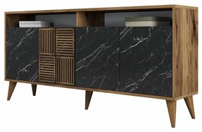 Skříňka Milan Walnut and Black Marble