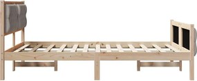 Rám postele s čelo Taupe 150 x 200 cm Masivní borové dřevo 3394286