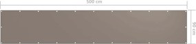 Balkónová zástěna taupe 90 x 500 cm oxfordská látka 134990
