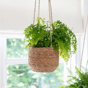 Garden Trading Závěsný jutový obal na květináč Jute Tapered Pot, přírodní barva, proutí