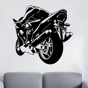 Živá Zeď Samolepka na zeď Sportovní motorka Barva: černá