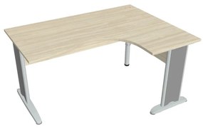 Stůl ergo vlna levý 160×120/80 cm - Hobis Cross CE 2005 L Dekor stolové desky: akát, Dekor lamino podnože: akát, Barva nohou: Stříbrná