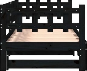 vidaXL Výsuvná postel 2x (90 x 200) cm masivní borovice [840390] Barva: Černá