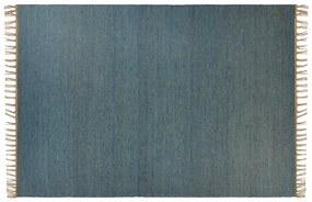 Jutový koberec 160 x 230 cm modrý LUNIA Beliani