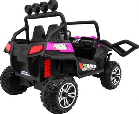 Ramiz Terénní bugina pro děti růžová + pohon 4x4 + dálkové ovládání + nosič zavazadel + rádio MP3 + LED