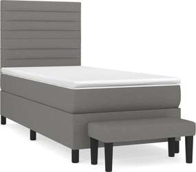 Box spring postel s matrací tmavě šedá 100 x 200 cm textil 3136654