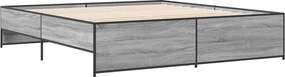 Rám postele šedý sonoma 200 x 200 cm kompozitní dřevo a kov 3279870